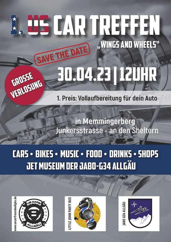 1. US Car Treffen | Sonntag, 30. April 2023 | Fliegergeschichtliches ...