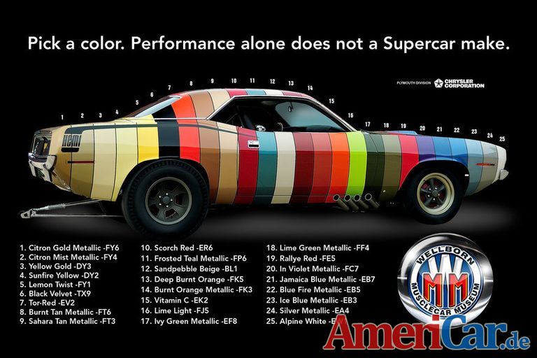 Limitiertes Paket: Multi-Color Wrap: Challenger “Paint Chip” Pony ...